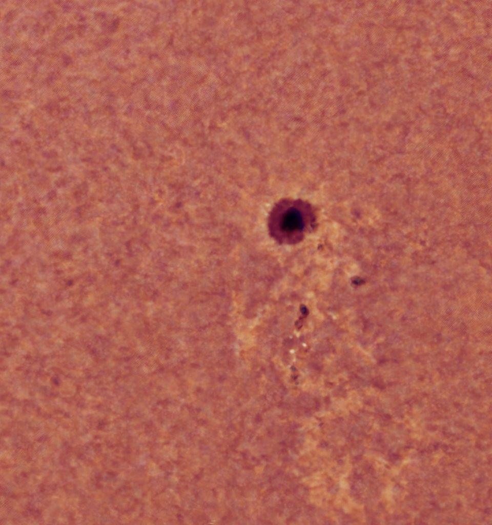Multiwavelength image of sunspot - Sky & Telescope